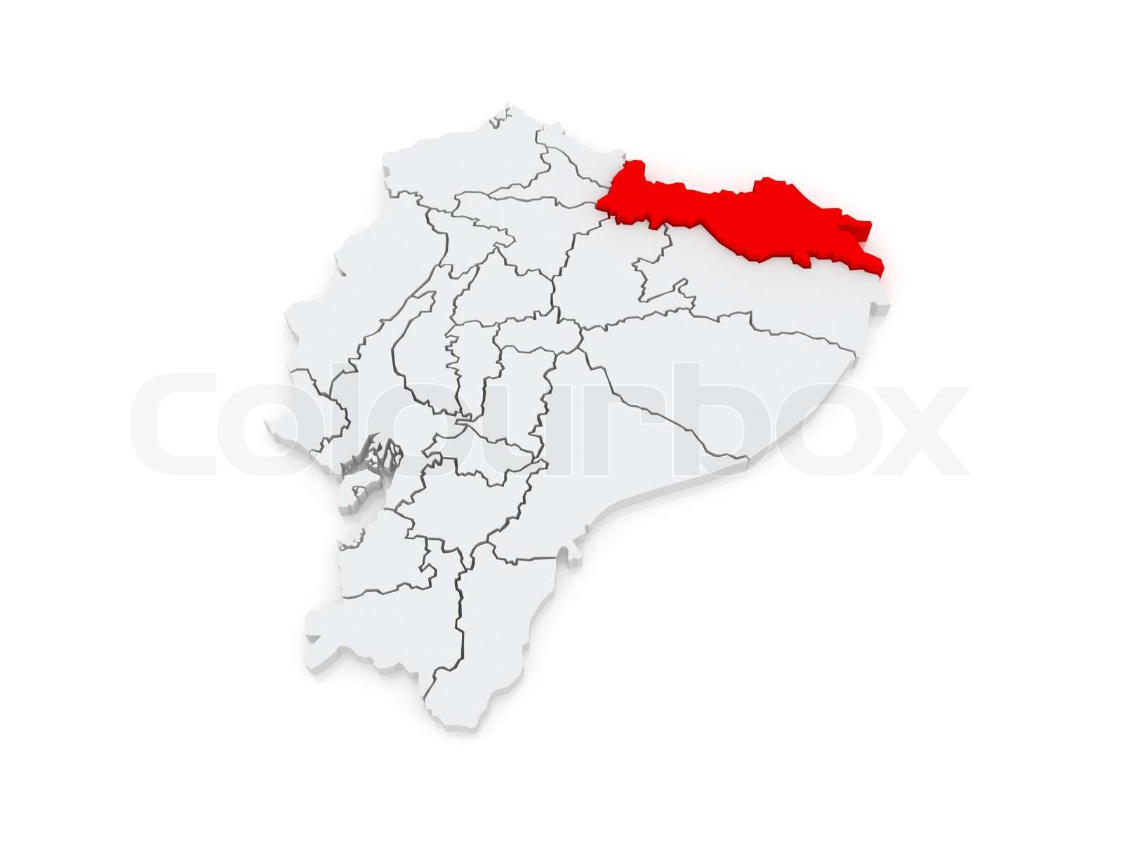 Map of Sucumbios. Ecuador. | Stock image | Colourbox