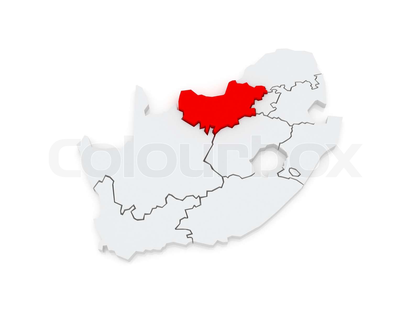 Map of North West (Mafikeng). South Africa. | Stock image | Colourbox