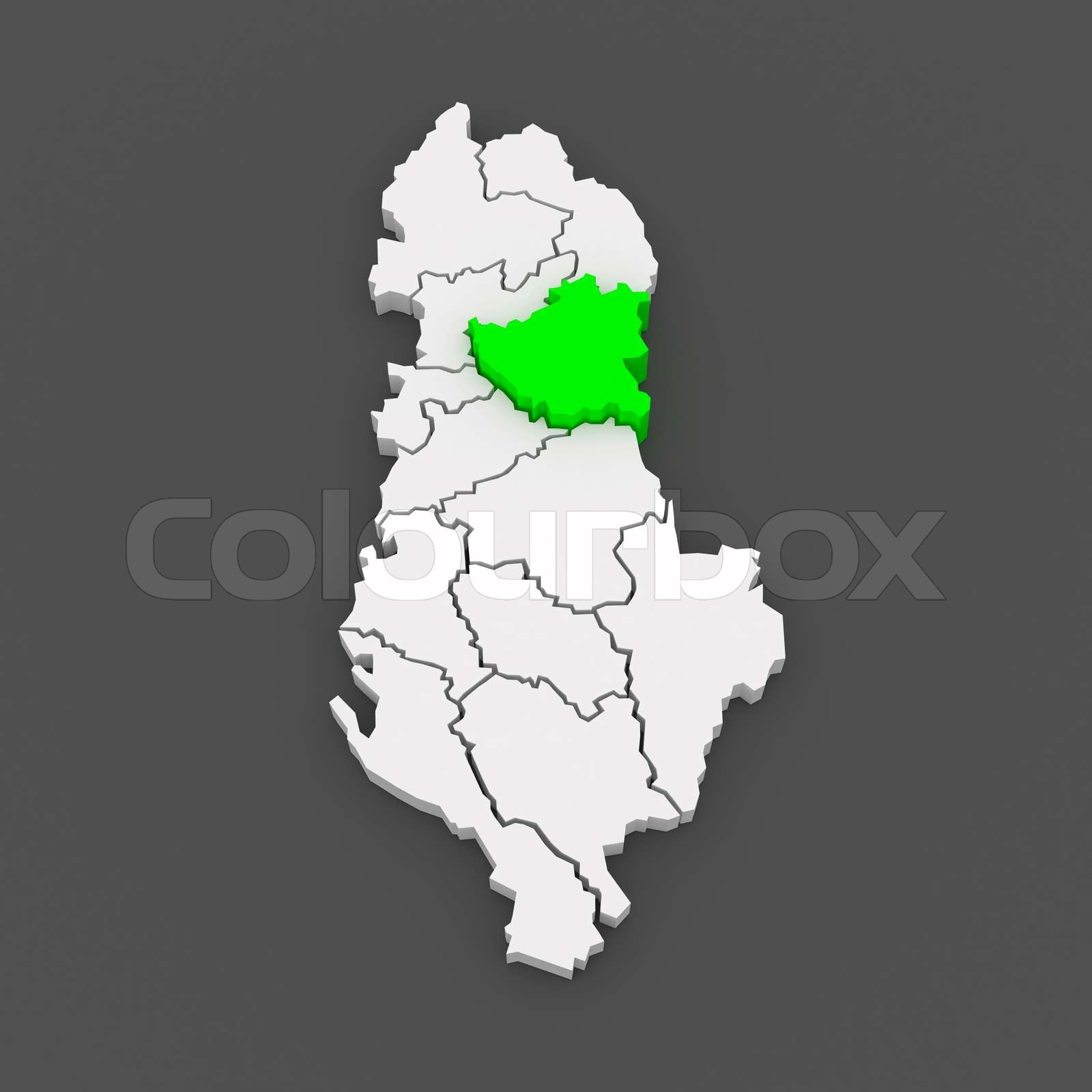 Map of Dibra. Albania. | Stock image | Colourbox