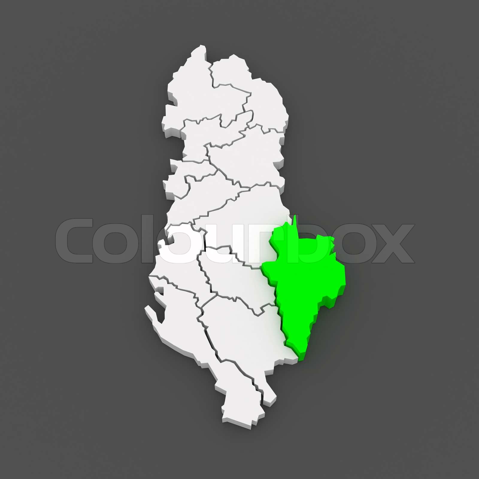 Map of Korca. Albania. | Stock image | Colourbox