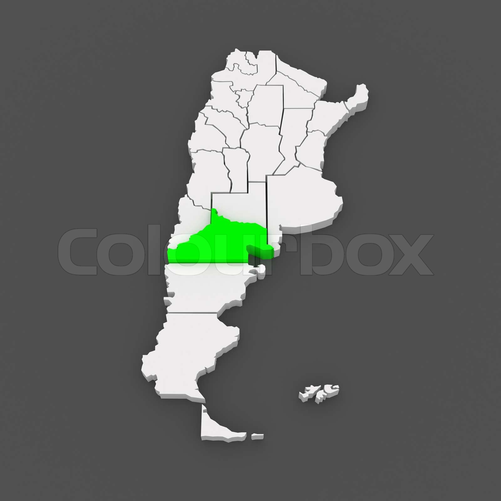 Map of Rio Negro. Argentina. | Stock image | Colourbox