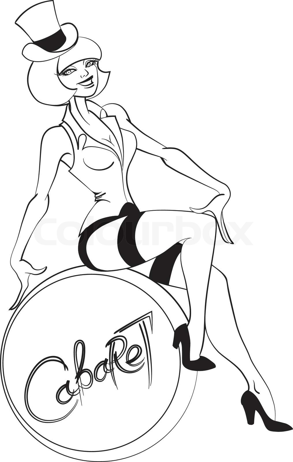 perfomance of burlesque artist | Stock vector | Colourbox