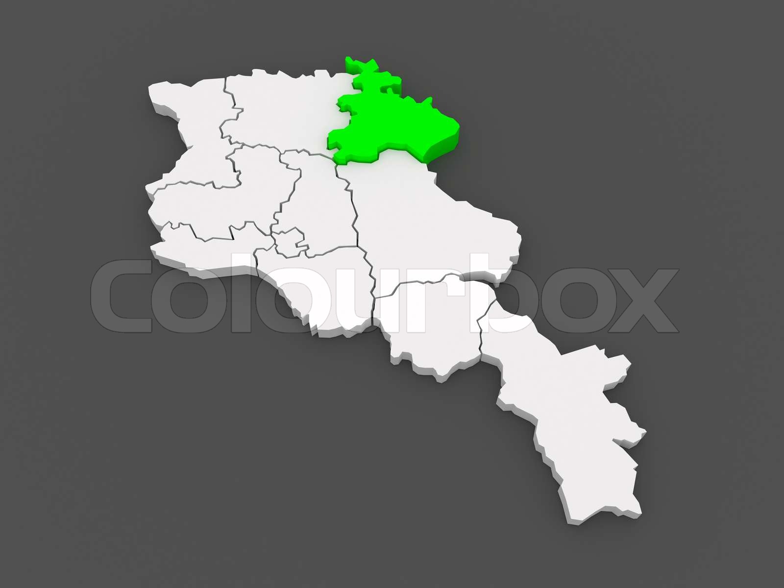 Map of Tavush. Armenia. | Stock image | Colourbox