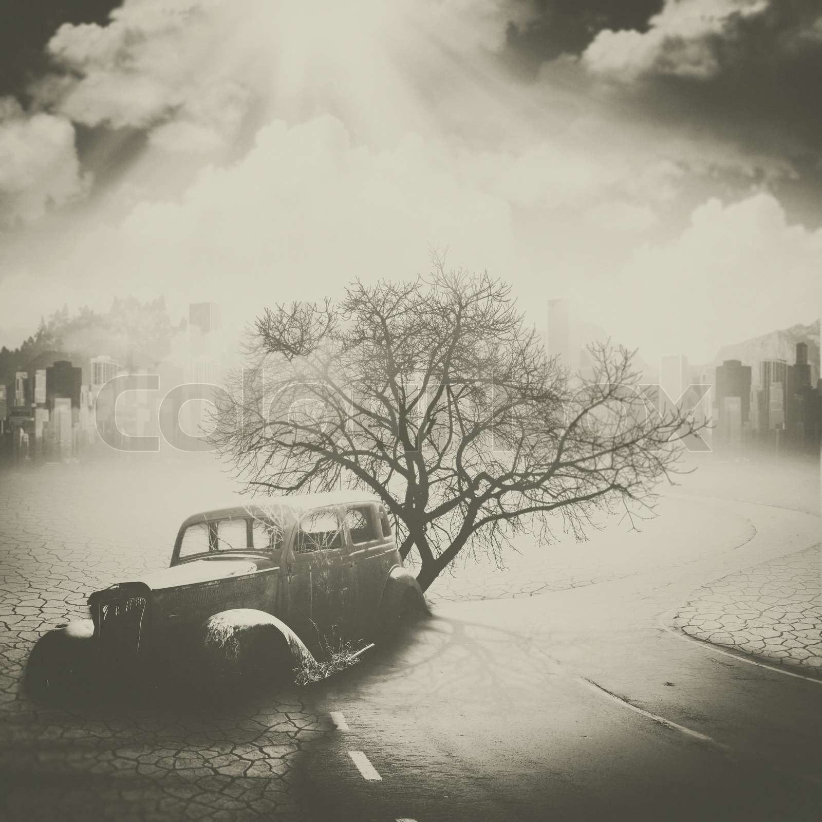 Bizarre future. Environment pollution concept | Stock image | Colourbox