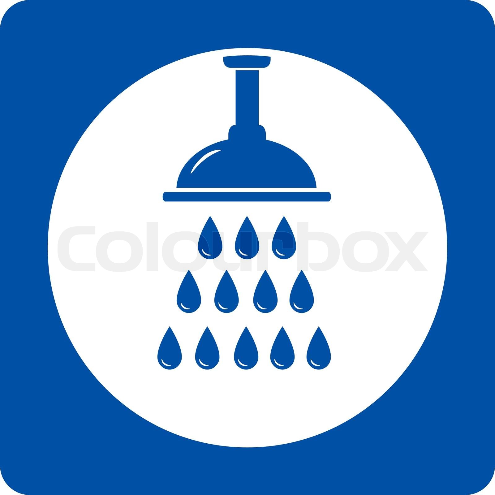 blaue Dusche-Kopf-Symbol | Stock-Vektor | Colourbox