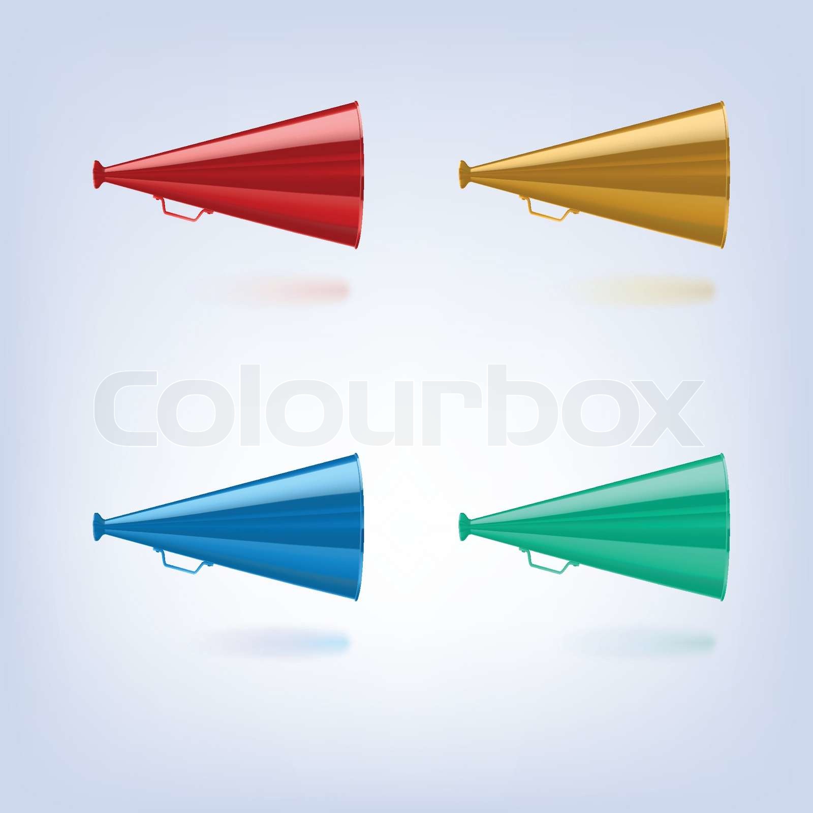 Megaphones set different colors | Stock vector | Colourbox