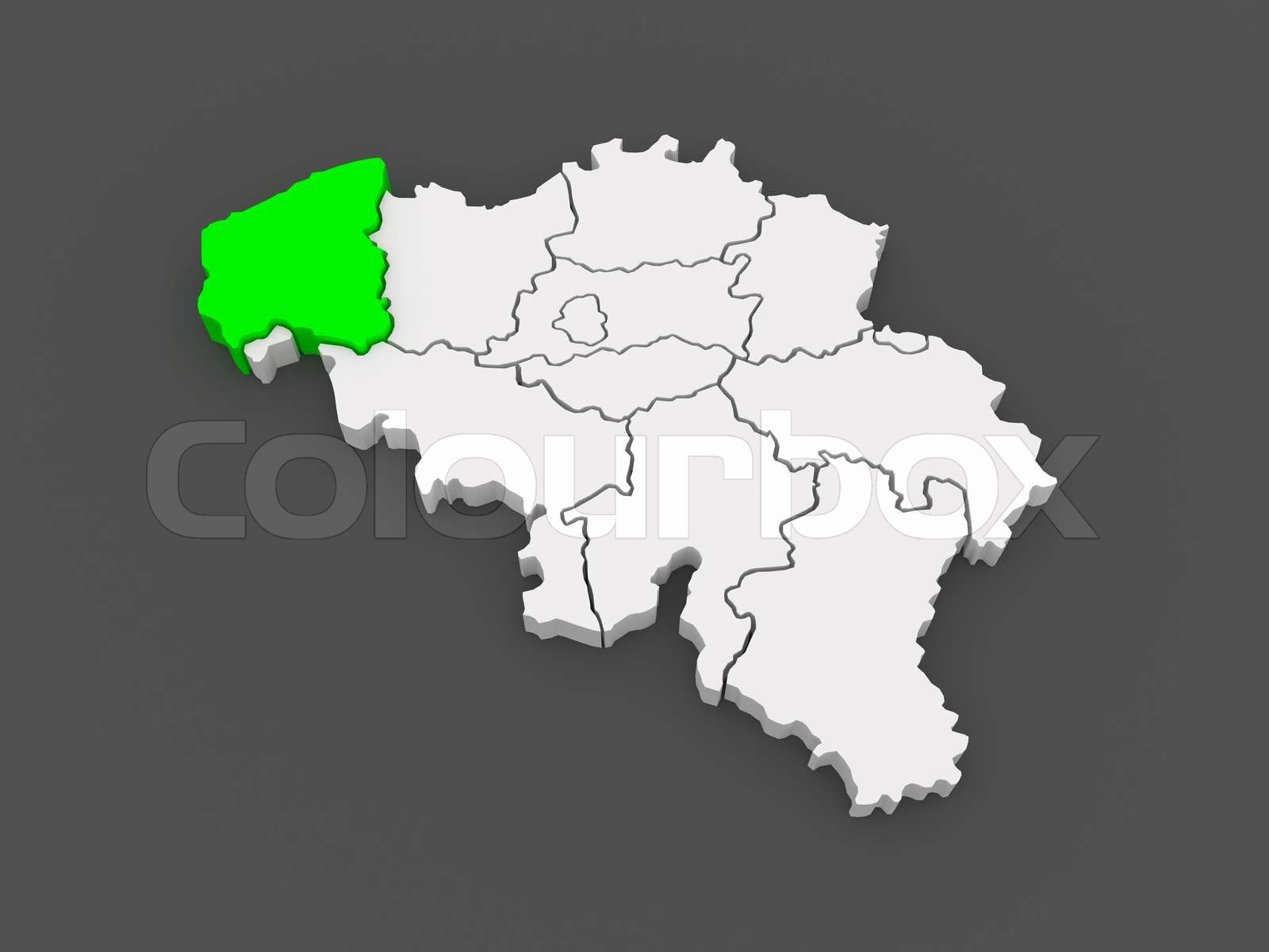 Map of West Flanders. Belgium. | Stock image | Colourbox