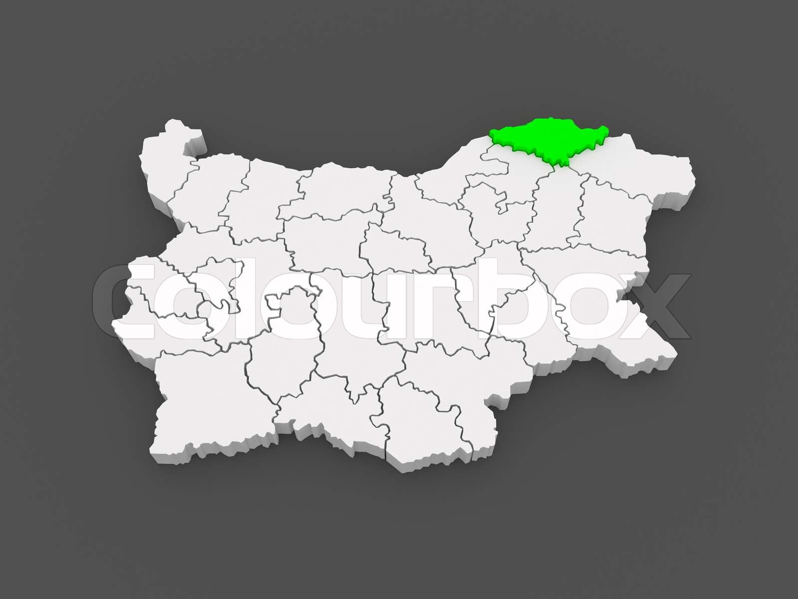 Map of Silistra region. Bulgaria. | Stock image | Colourbox