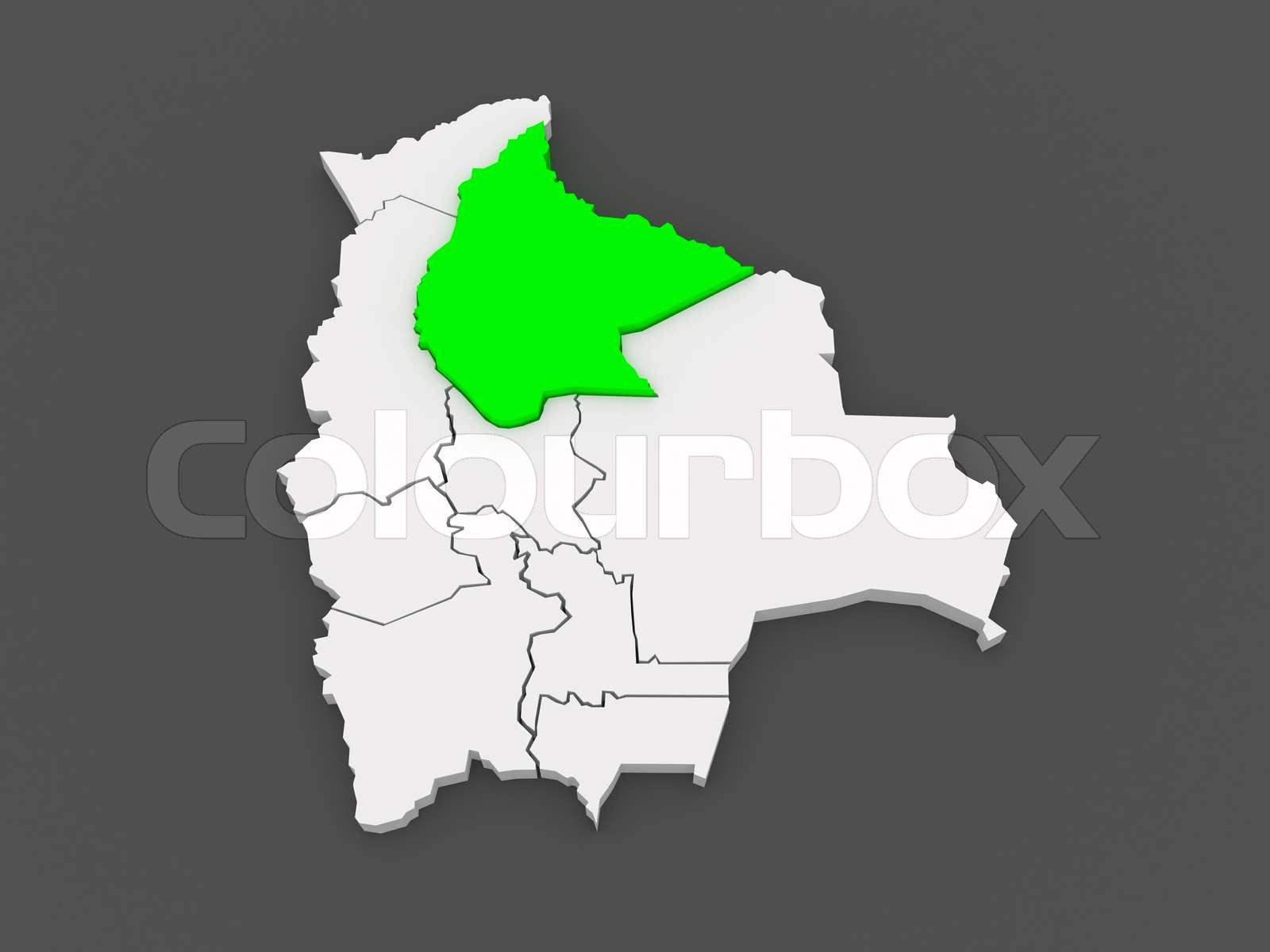 Map of Beni. Bolivia. | Stock image | Colourbox