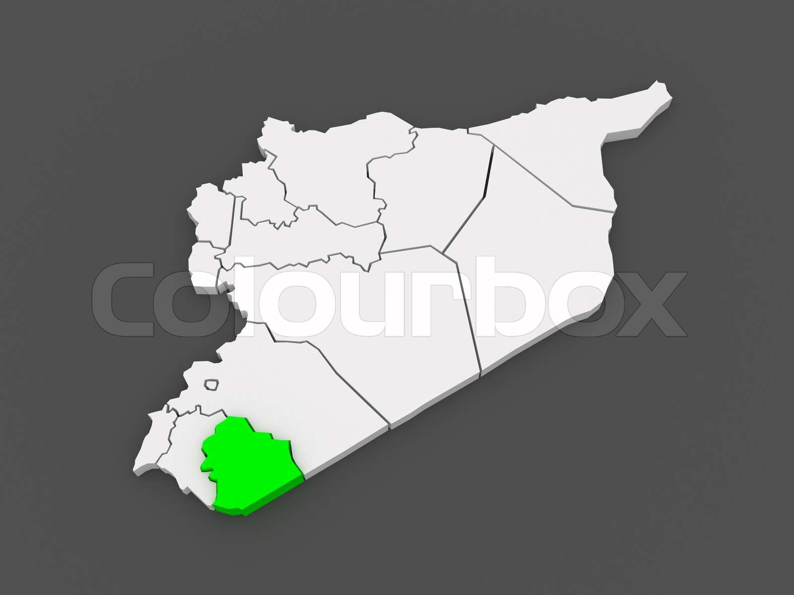 Map of Sweida. Syria. | Stock image | Colourbox