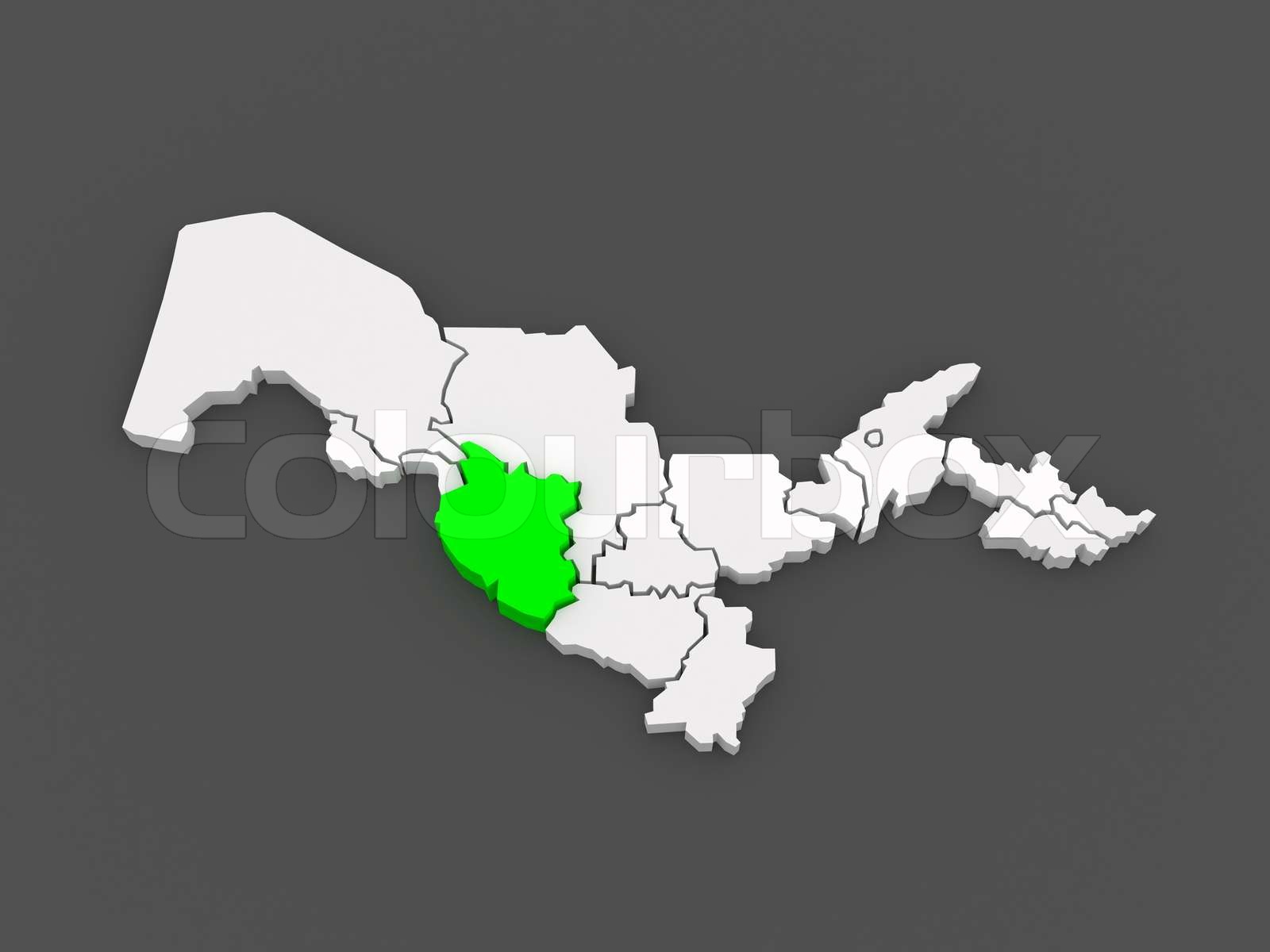 Map of Bukhara region. Uzbekistan. | Stock image | Colourbox