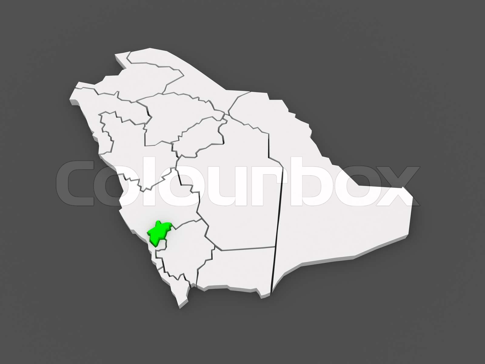 Map of Al-Baha. Saudi Arabia. | Stock image | Colourbox