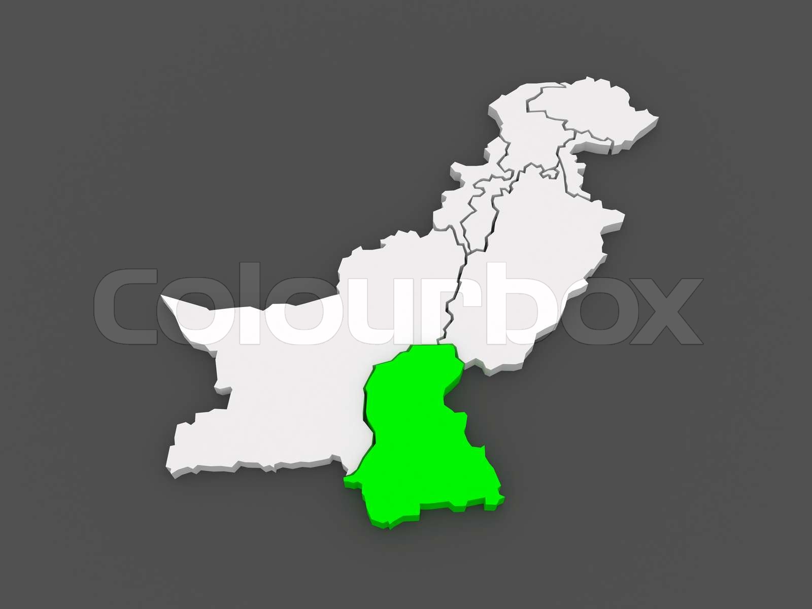 Map of Sindh. Pakistan. | Stock image | Colourbox