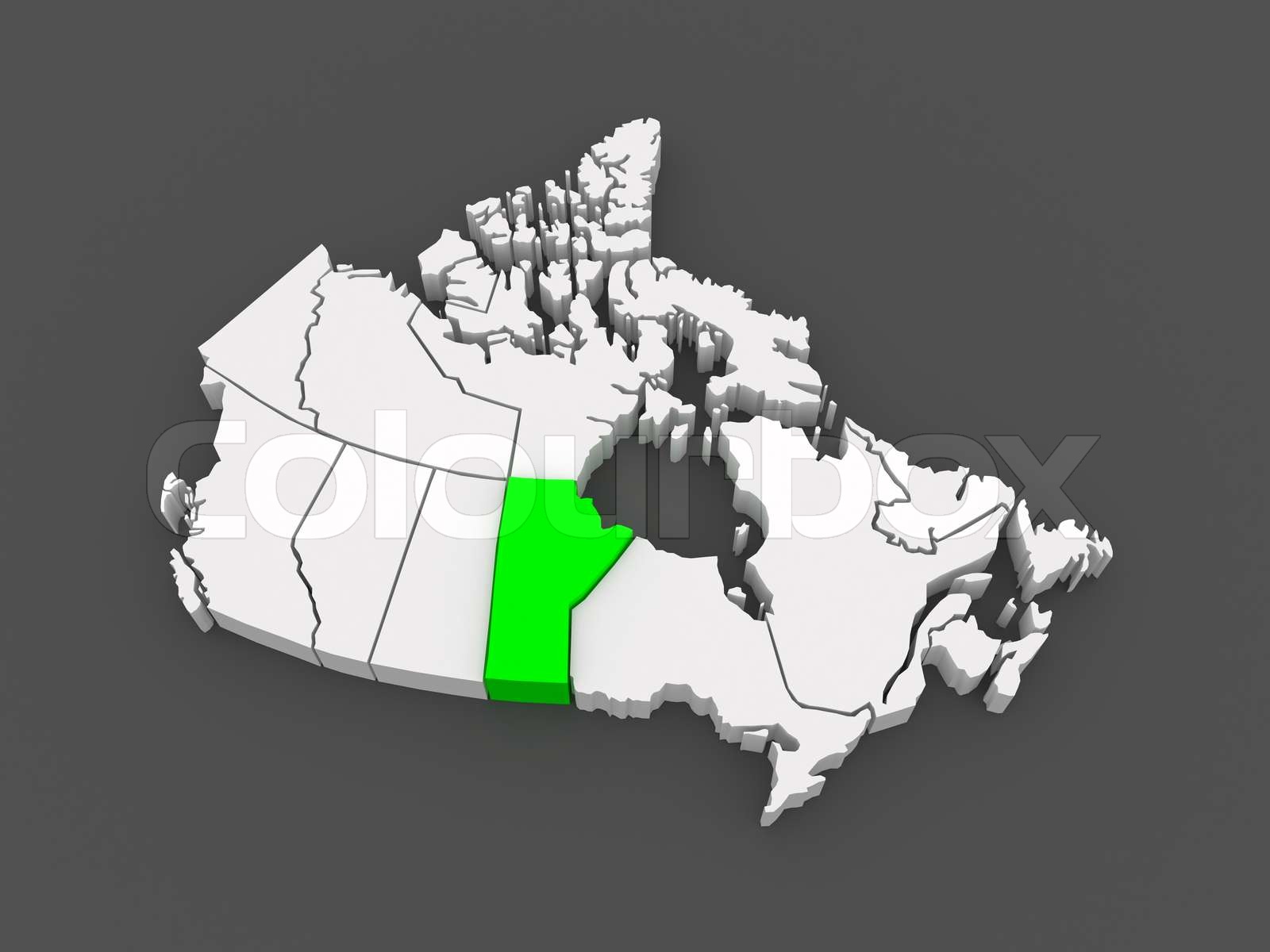 Map of Manitoba. Canada. | Stock image | Colourbox