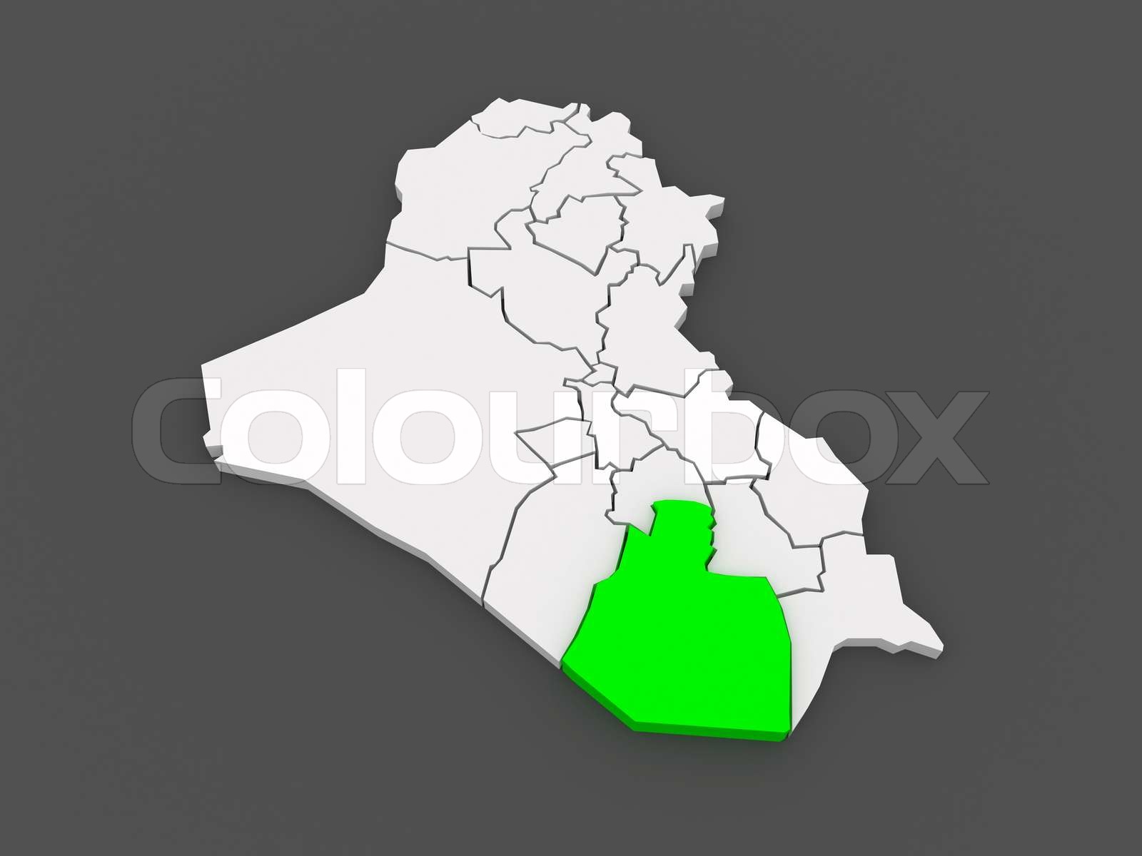 Map of Muthanna. Iraq. | Stock image | Colourbox