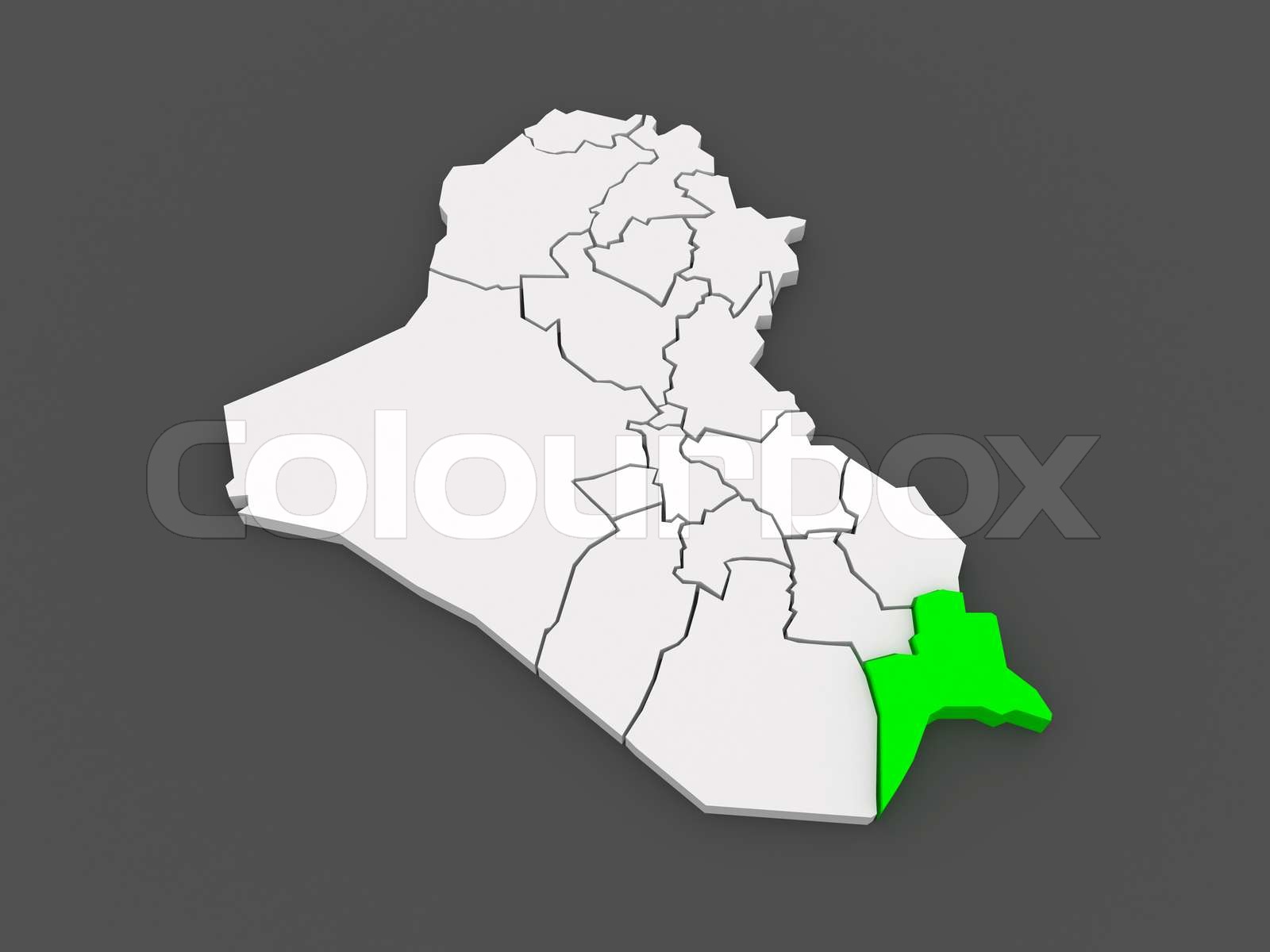 Karte von Basra. Irak. | Stock Bild | Colourbox