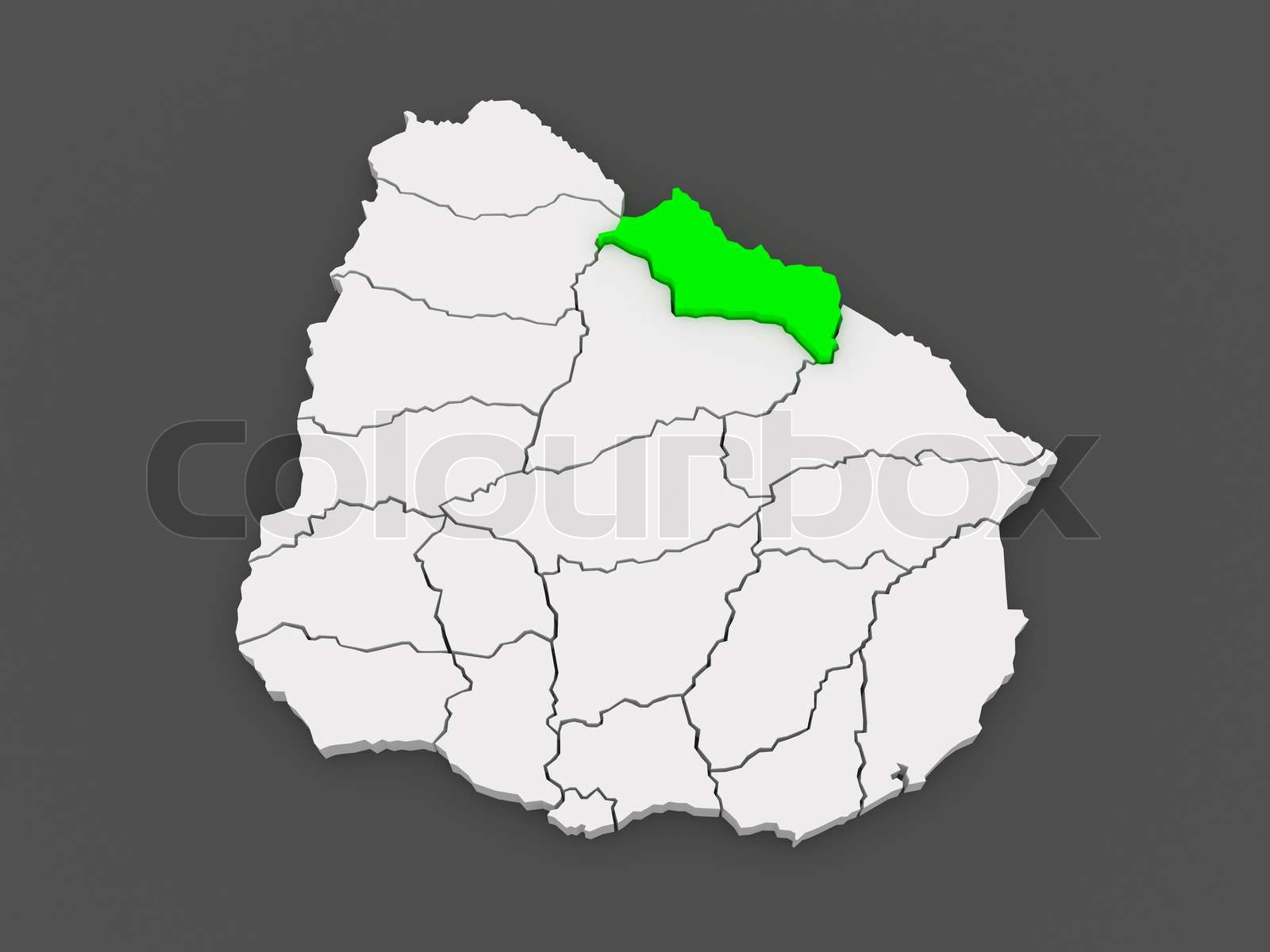 Map of Rivera. Uruguay. | Stock image | Colourbox