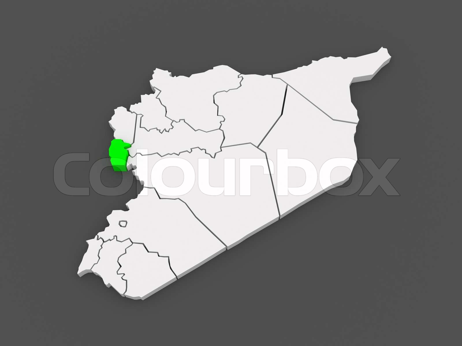 Map of Tartous. Syria. | Stock image | Colourbox