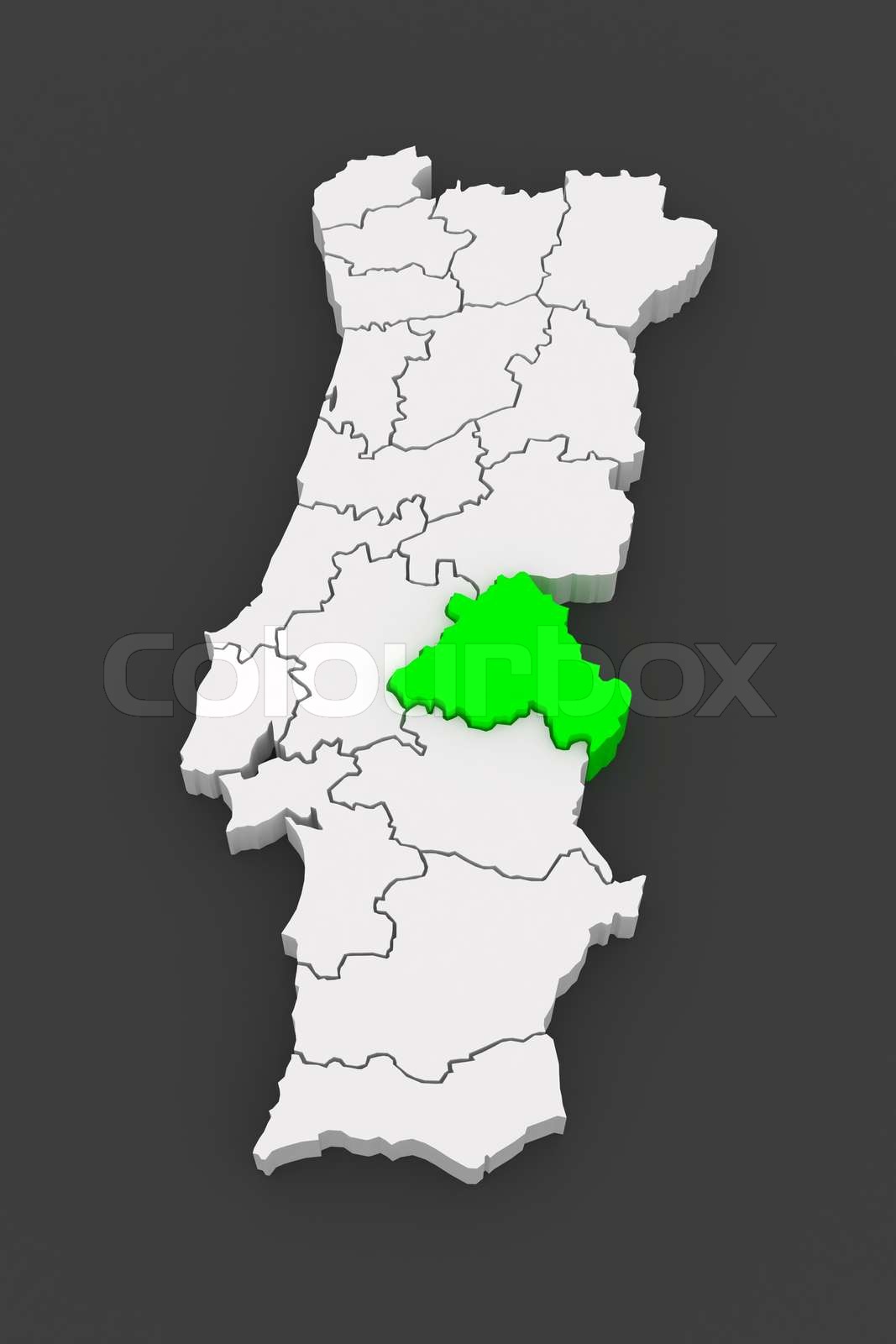 Map of Portalegre. Portugal. | Stock image | Colourbox