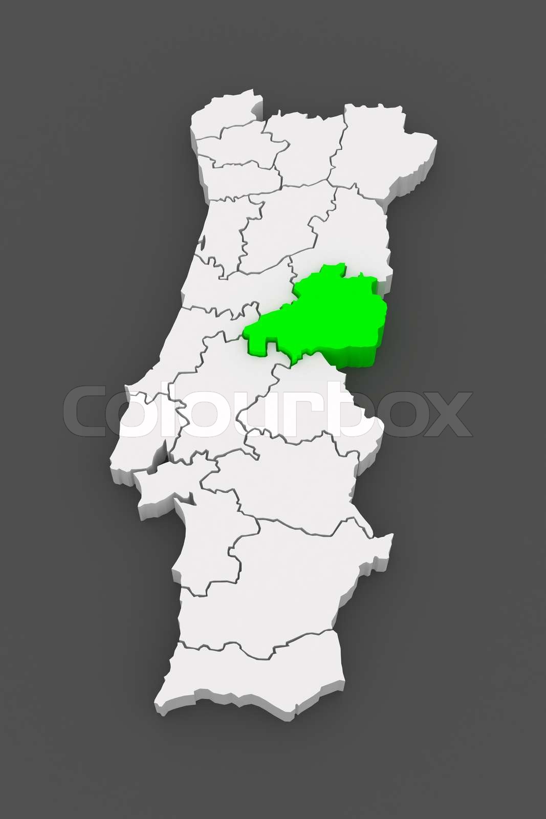 Map of Castelo Branco. Portugal. | Stock image | Colourbox