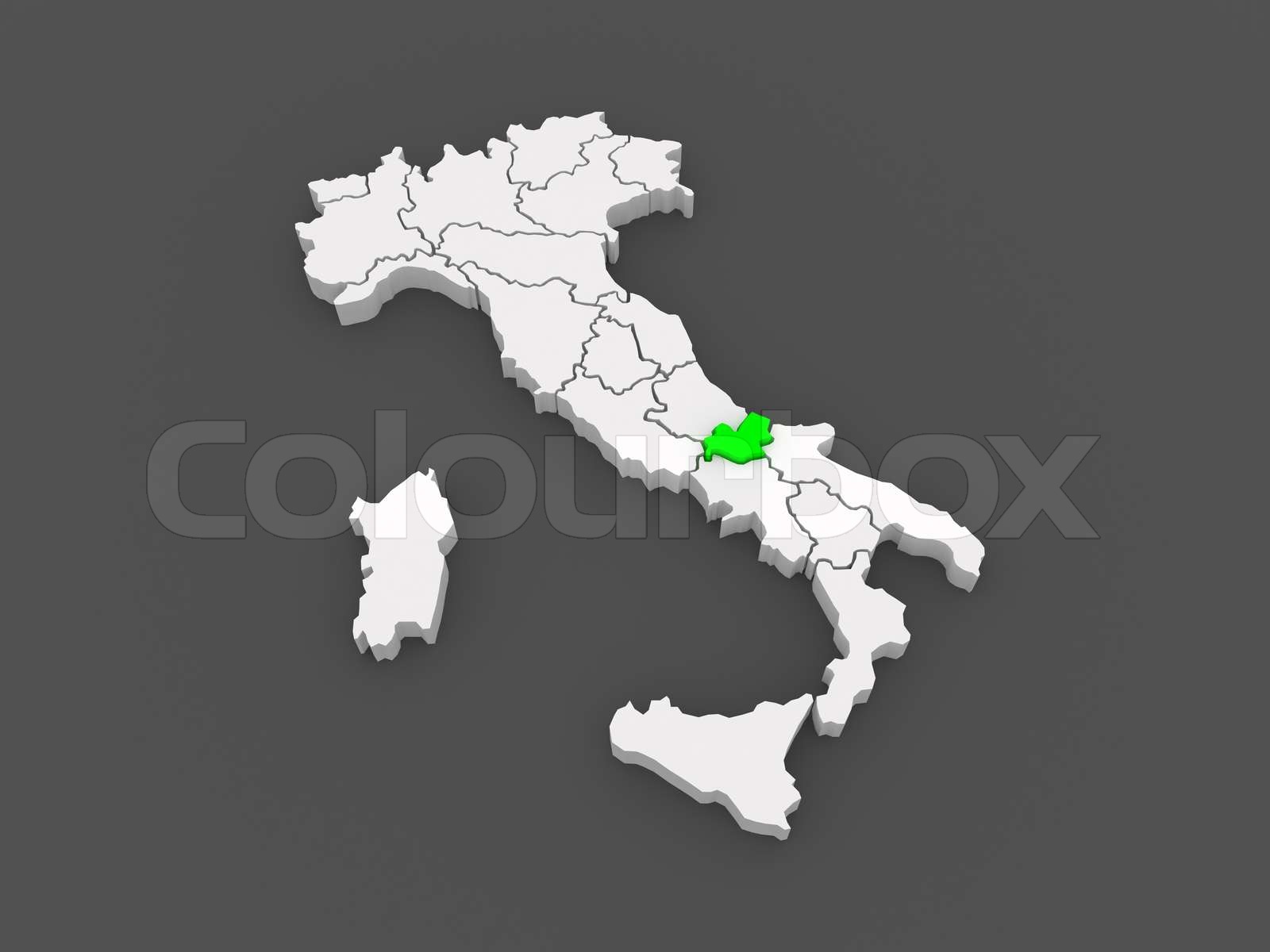 Map of Molise. Italy. | Stock image | Colourbox