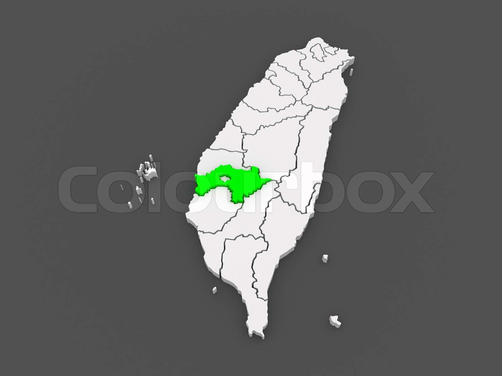 Map of Chiayi County. Taiwan. | Stock image | Colourbox