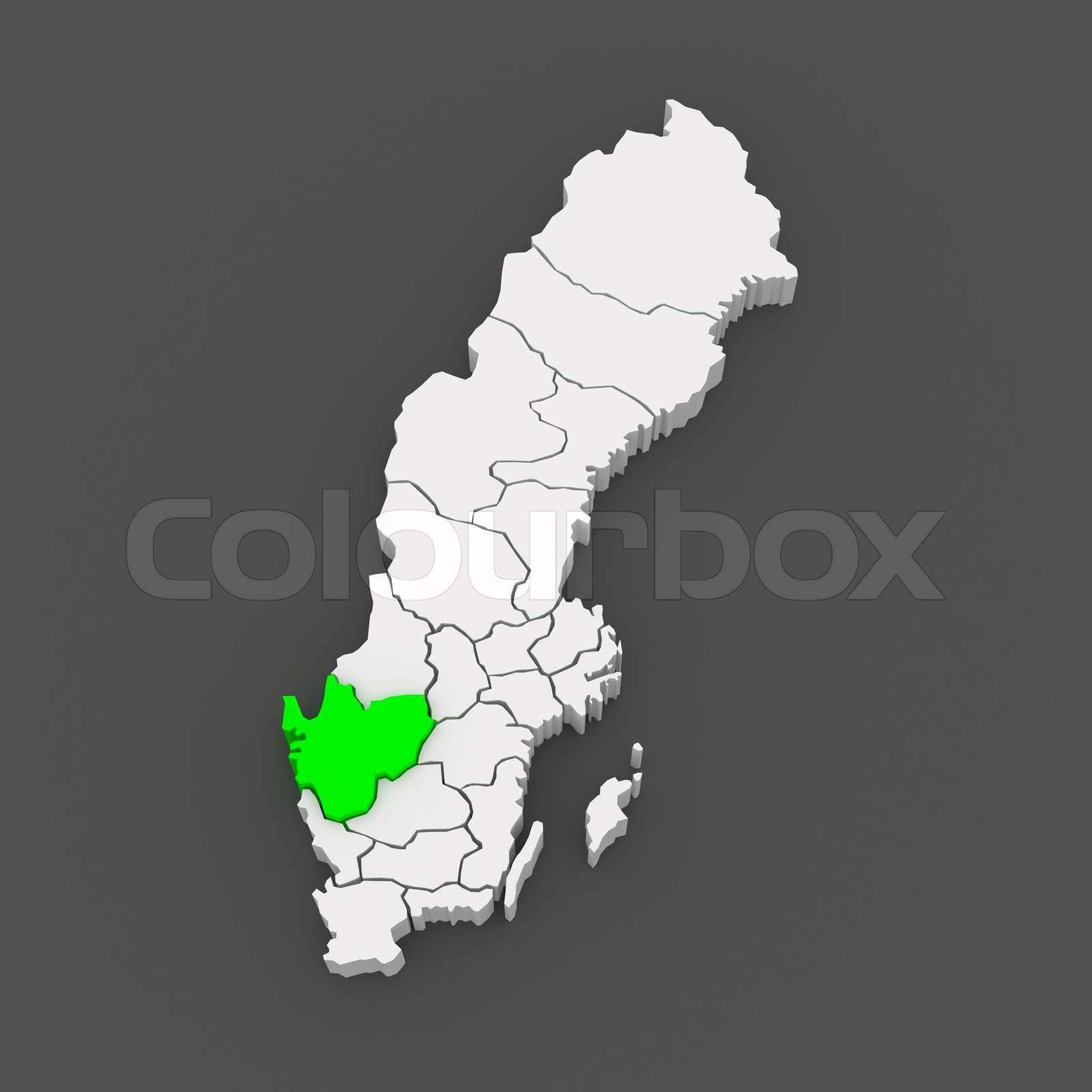 Map of Vastergotland. Sweden. | Stock image | Colourbox