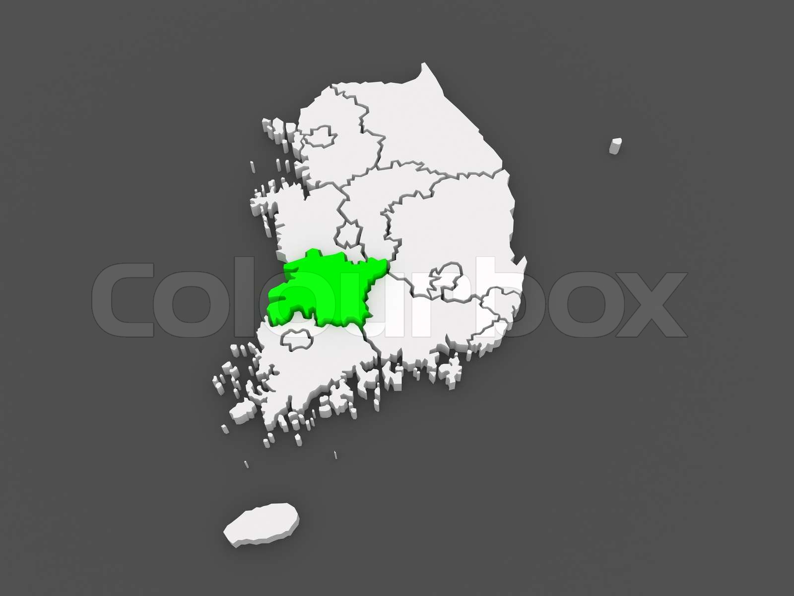 Map of Jeolla. South Korea. | Stock image | Colourbox