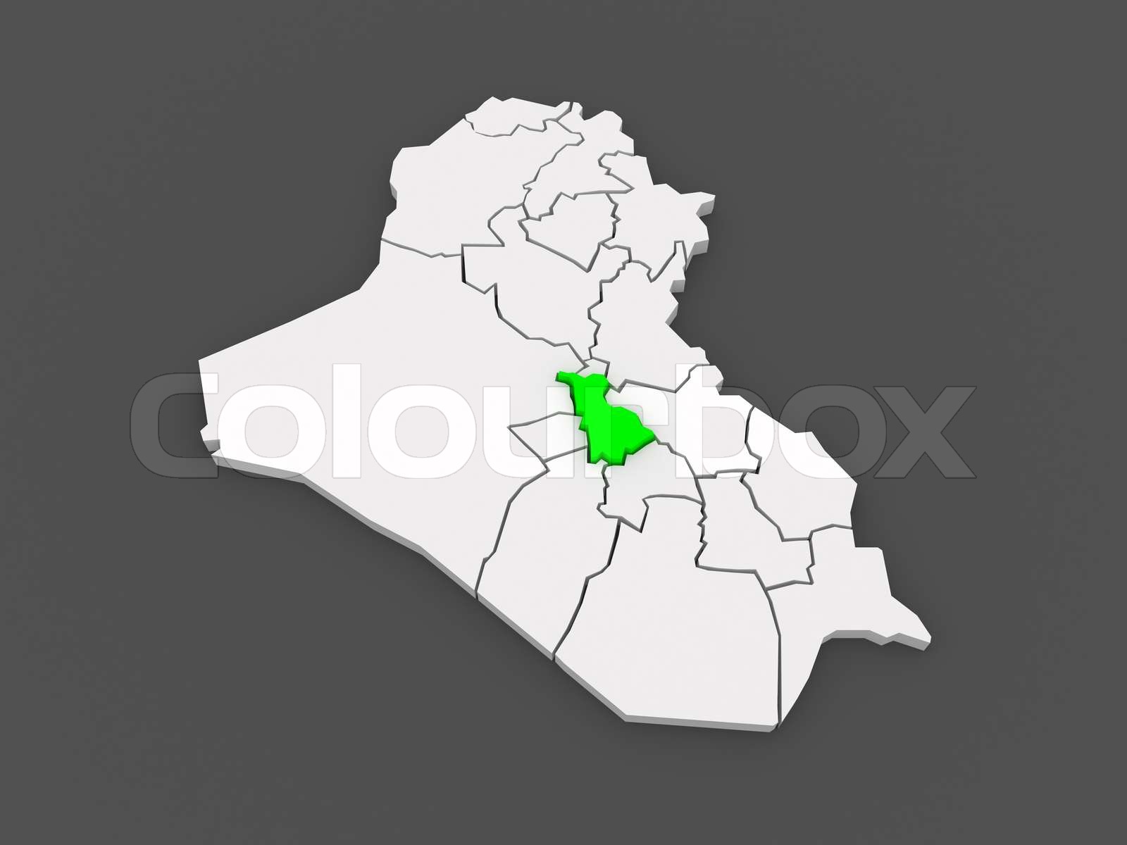 Map of Babil. Iraq. | Stock image | Colourbox