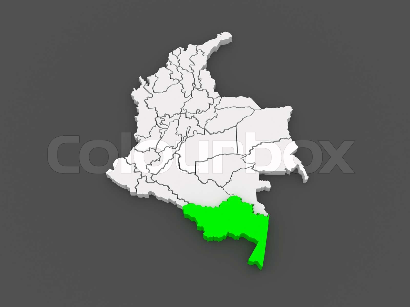 Map of Amazonas. Colombia. | Stock image | Colourbox