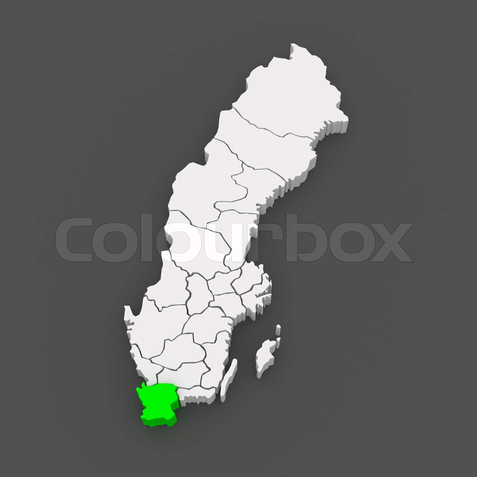 Map of Skane. Sweden. | Stock image | Colourbox