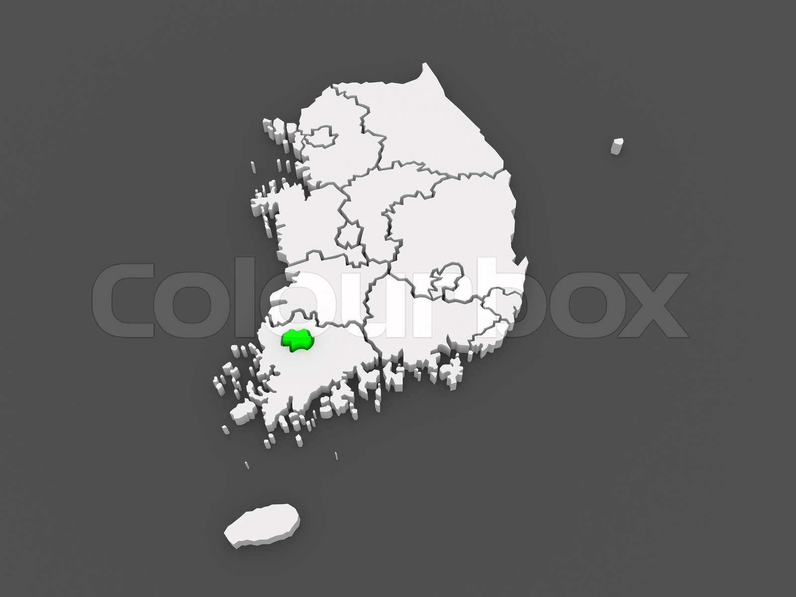 Map of Gwangju. South Korea. | Stock image | Colourbox