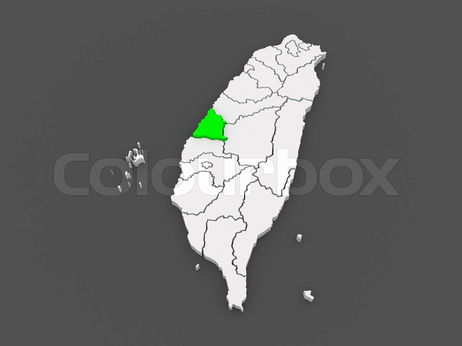 Map of Changhua County. Taiwan. | Stock image | Colourbox