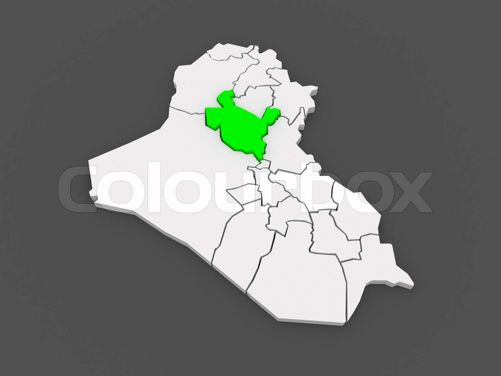 Map of Salah al-Din. Iraq. | Stock image | Colourbox