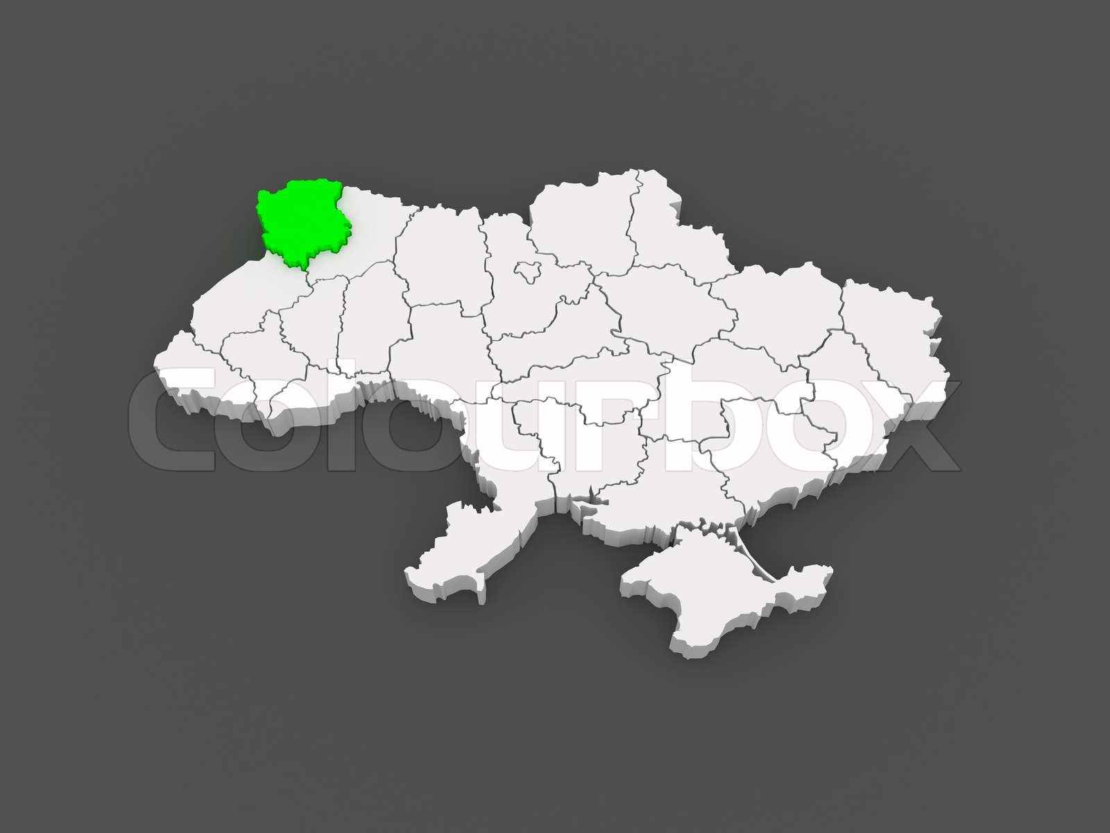 Map of Volyn region. Ukraine. | Stock image | Colourbox