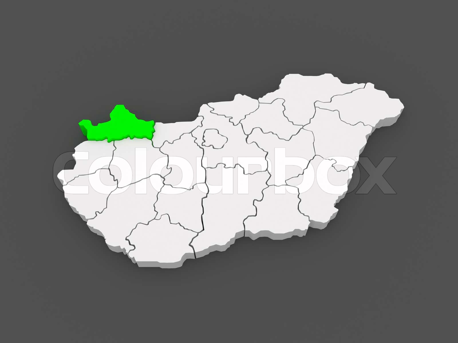 Map of Gyor-Moson-Sopron. Hungary. | Stock image | Colourbox