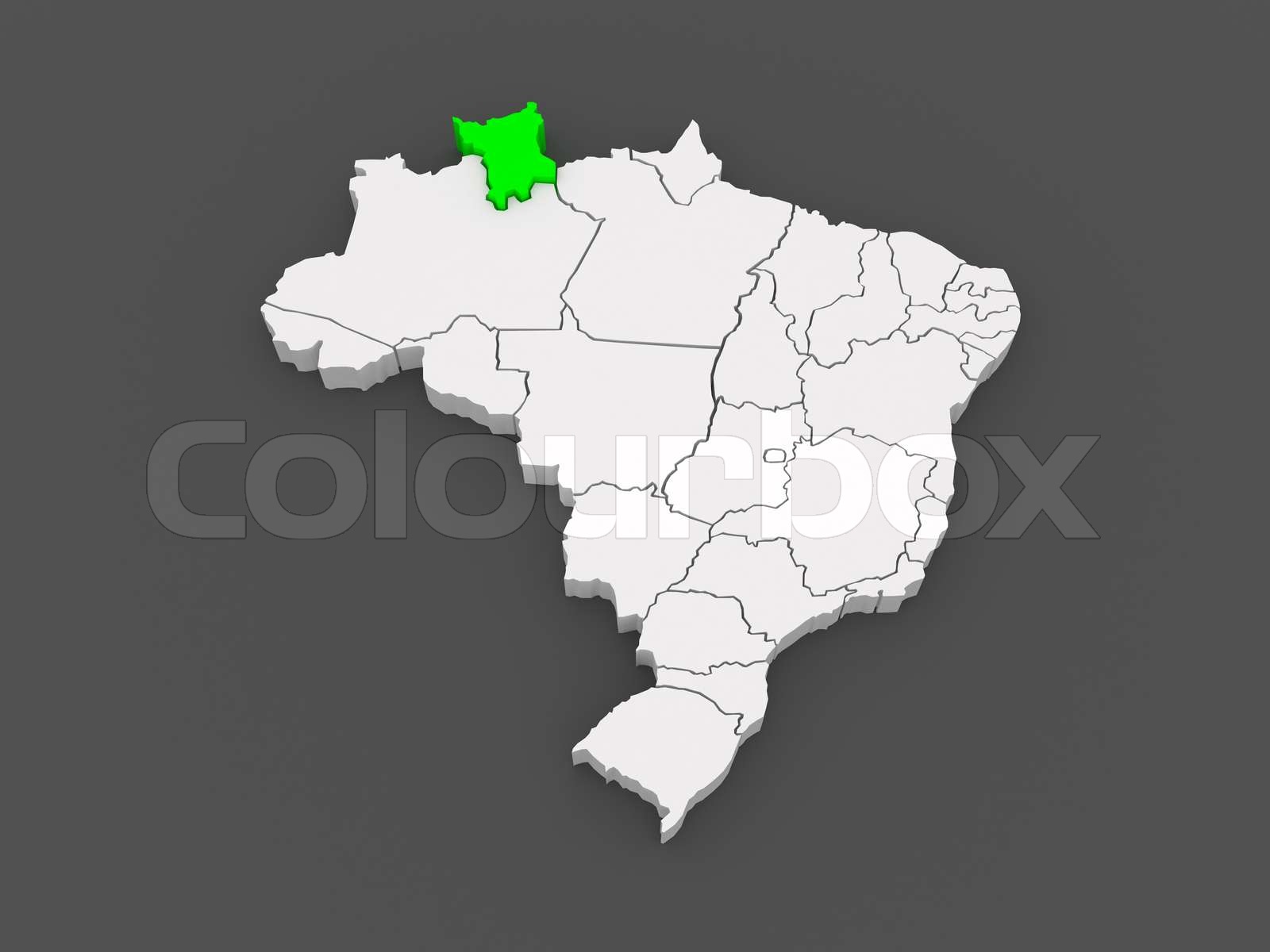 Map of Roraima. Brazil. | Stock image | Colourbox