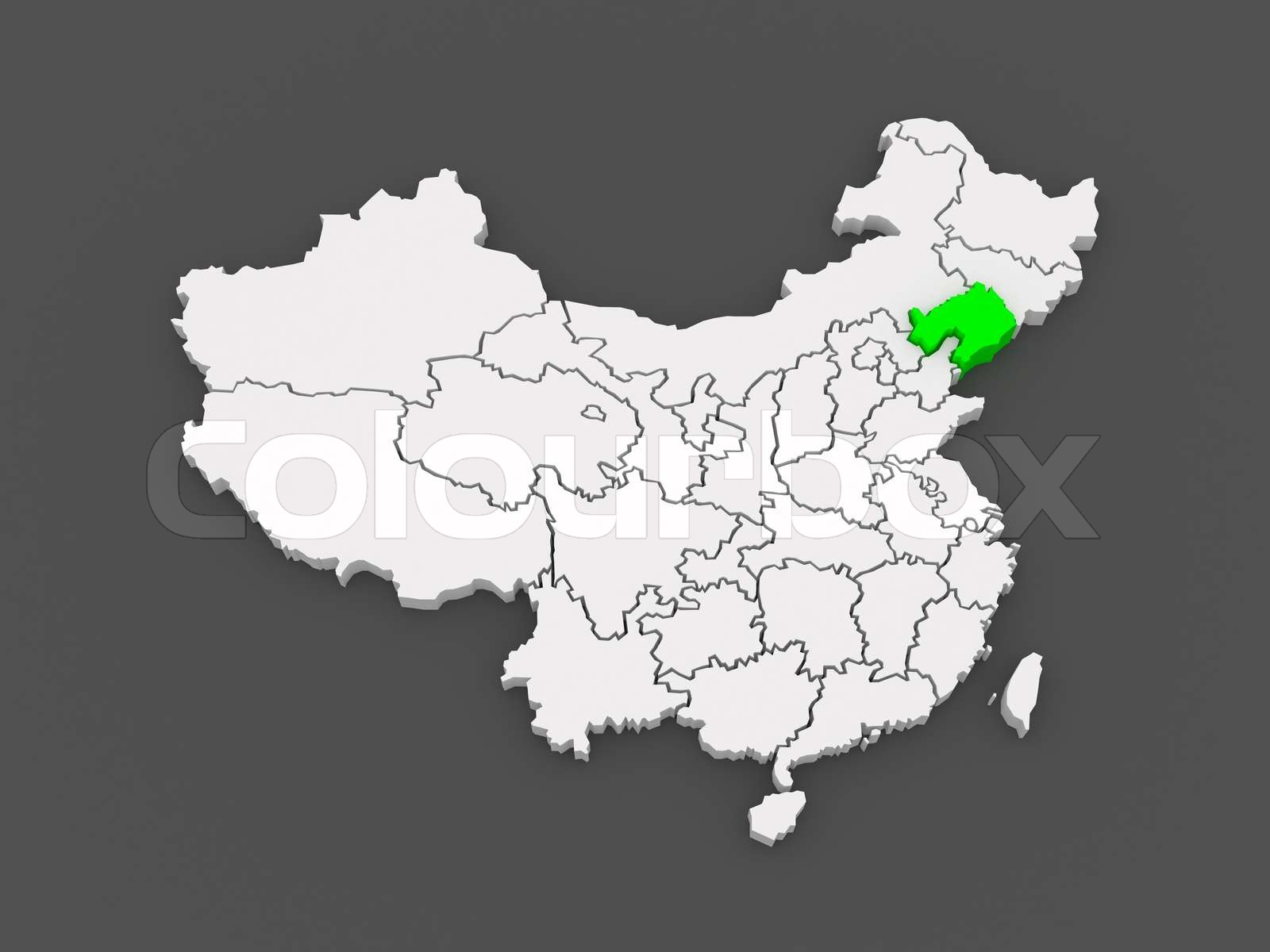 Map of Liaoning. China. | Stock image | Colourbox