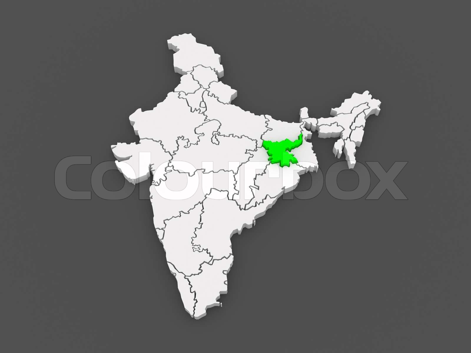 Map of Jharkhand. India. | Stock image | Colourbox