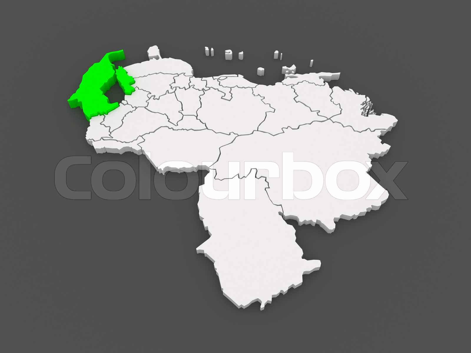 Map of Zulia. Venezuela. | Stock image | Colourbox