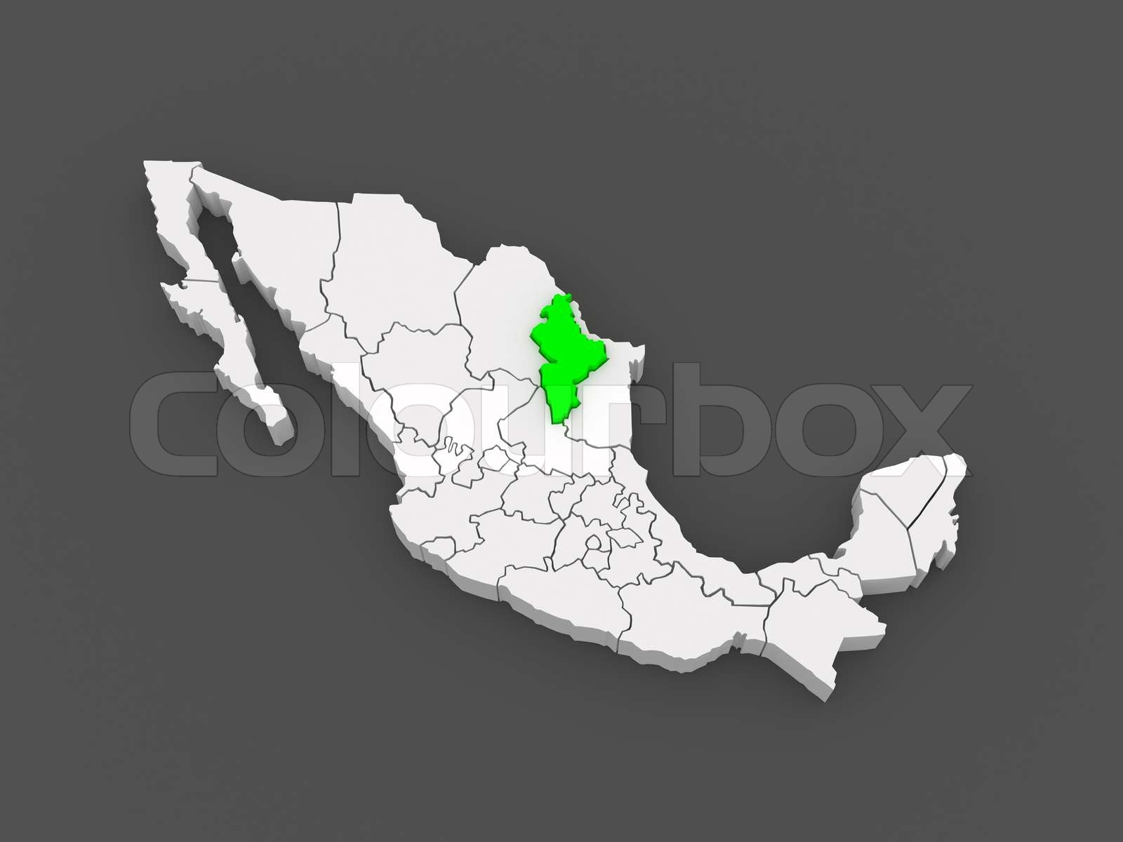 Map of Nuevo Leon. Mexico. | Stock image | Colourbox