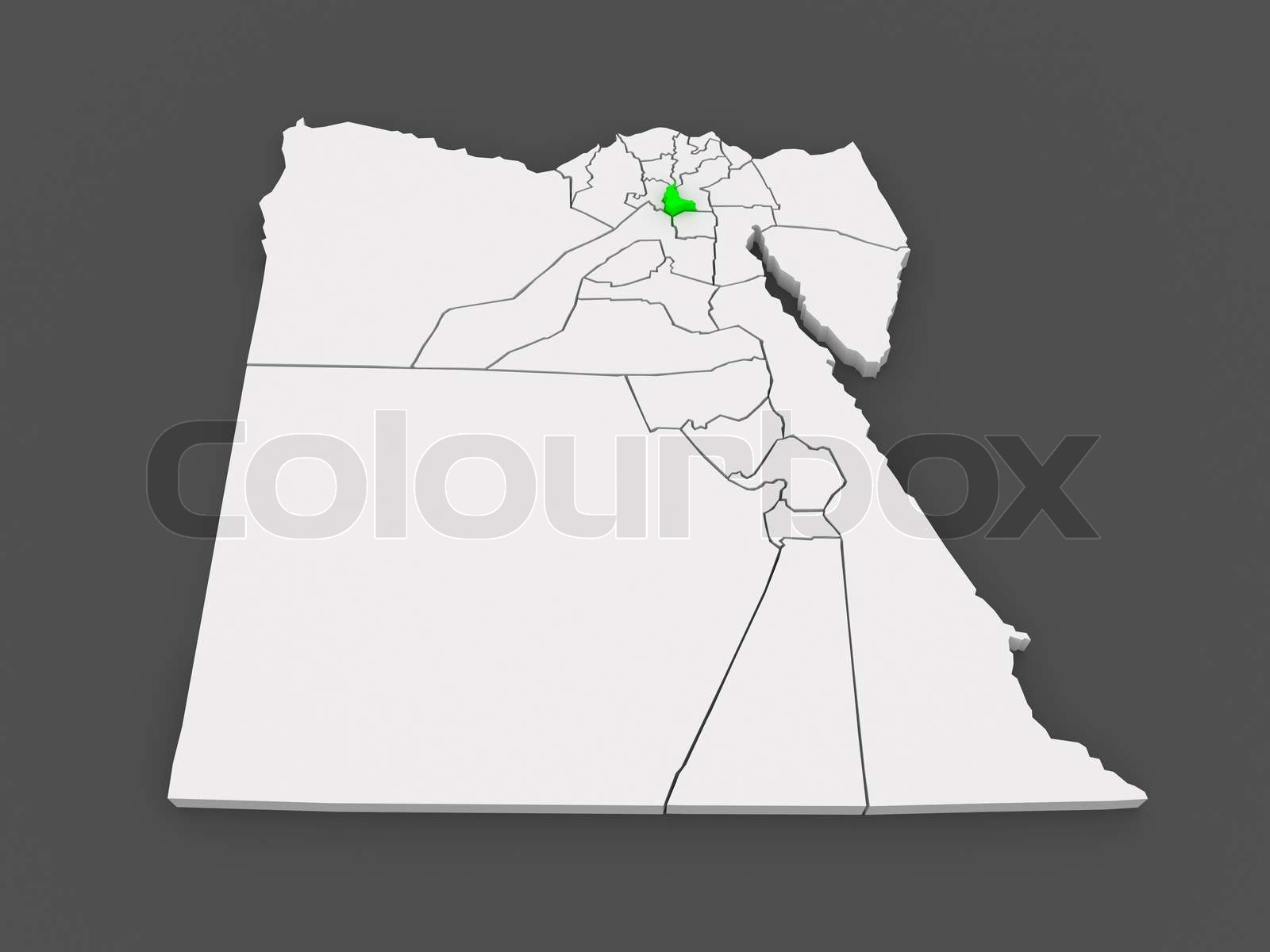 Map of Qalyubia. Egypt. | Stock image | Colourbox