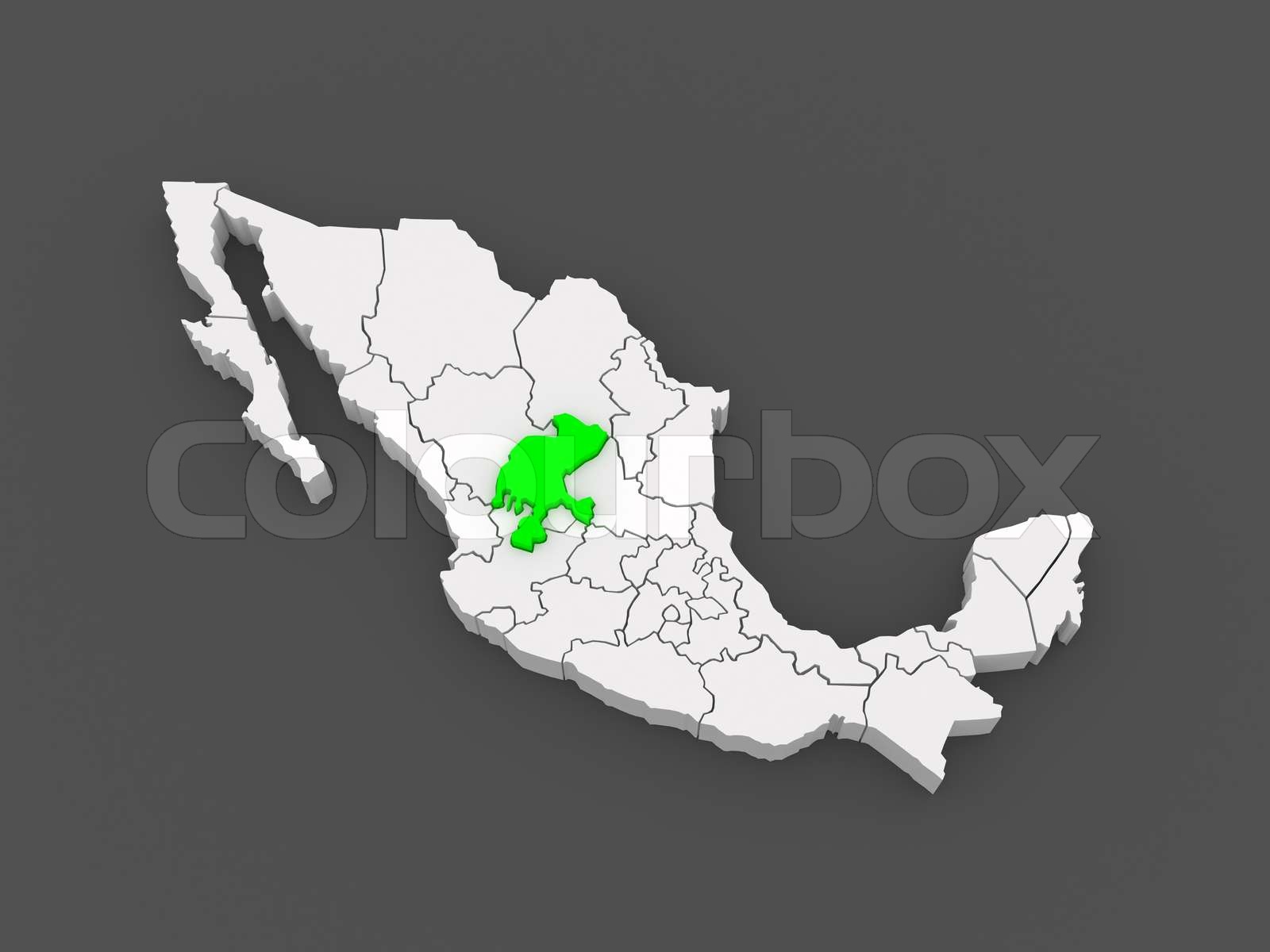 Map of Zacatecas. Mexico. | Stock image | Colourbox