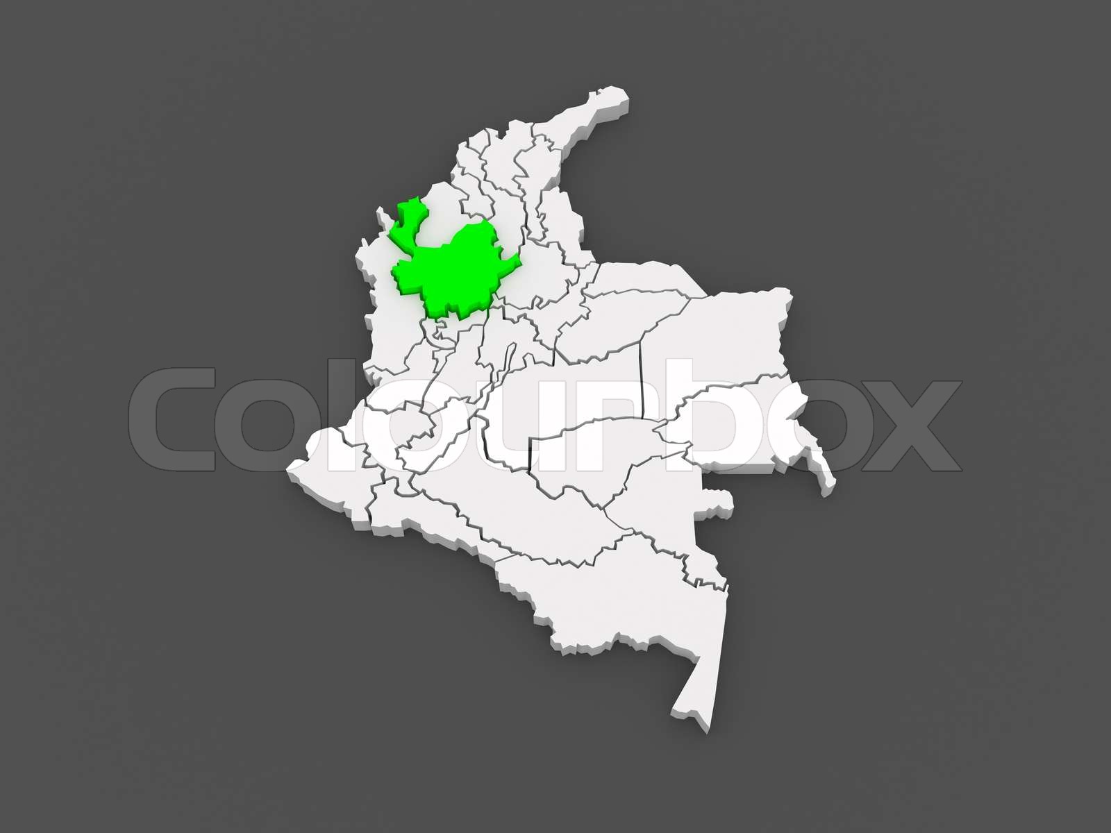 Map of Antioquia. Colombia. | Stock image | Colourbox