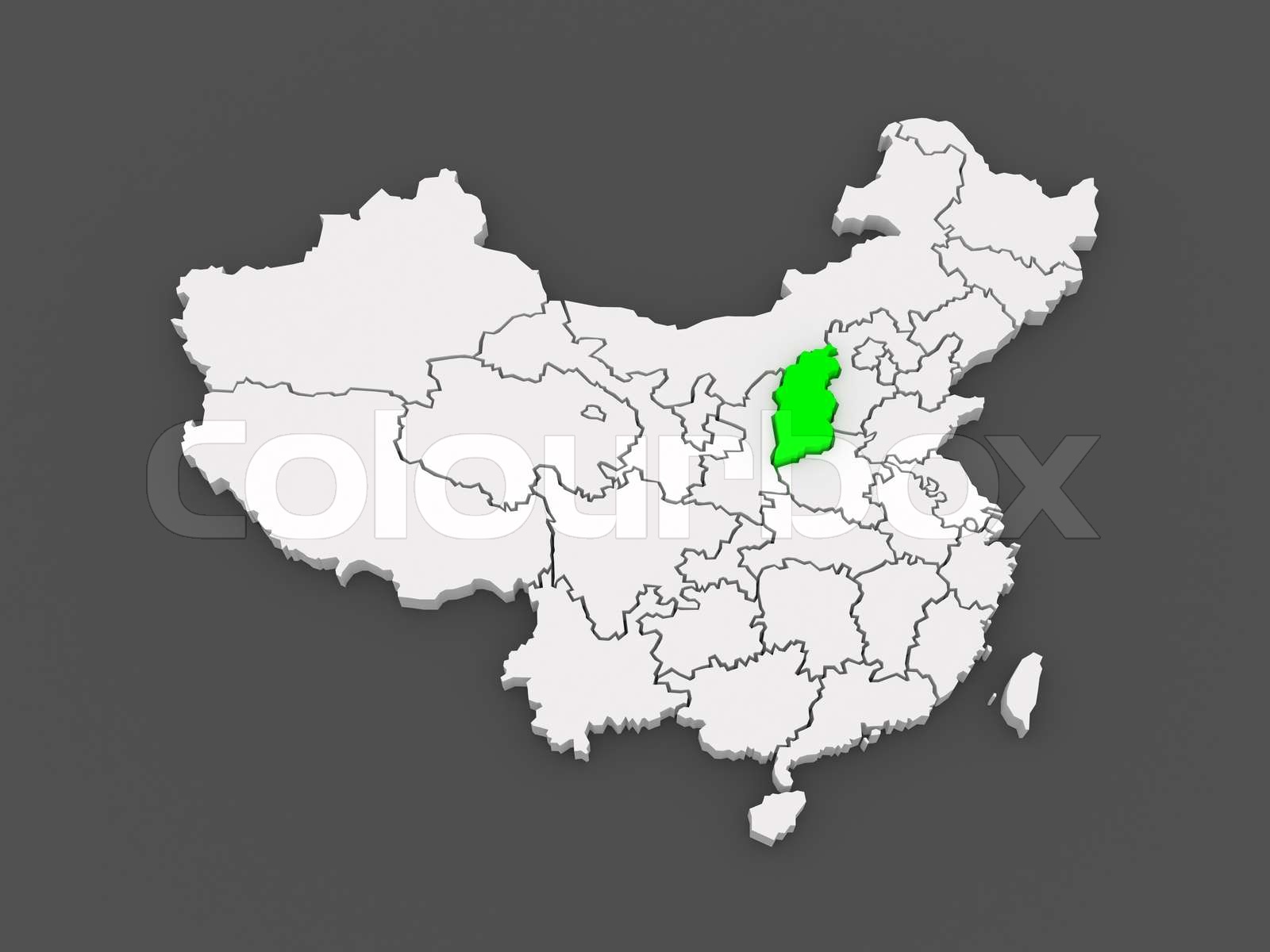 Map of Shanxi. China. | Stock image | Colourbox