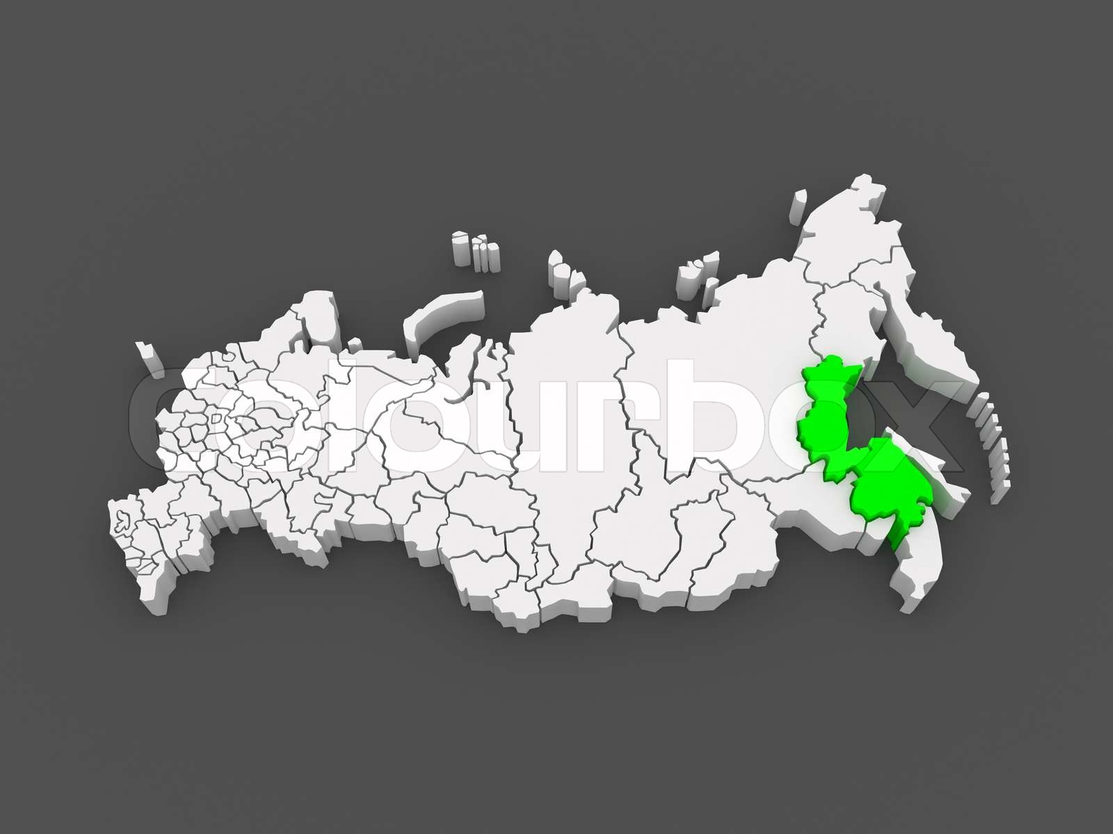 Map of the Russian Federation. Khabarovsk Krai. | Stock image | Colourbox