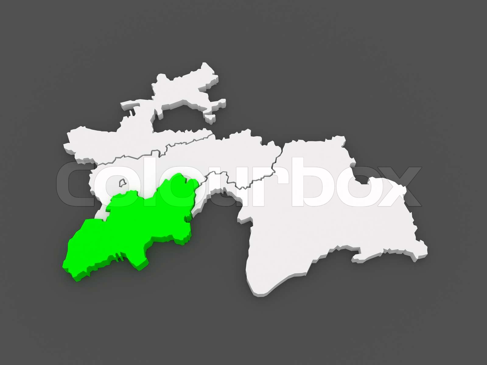 Map of Khatlon. Tajikistan. | Stock image | Colourbox