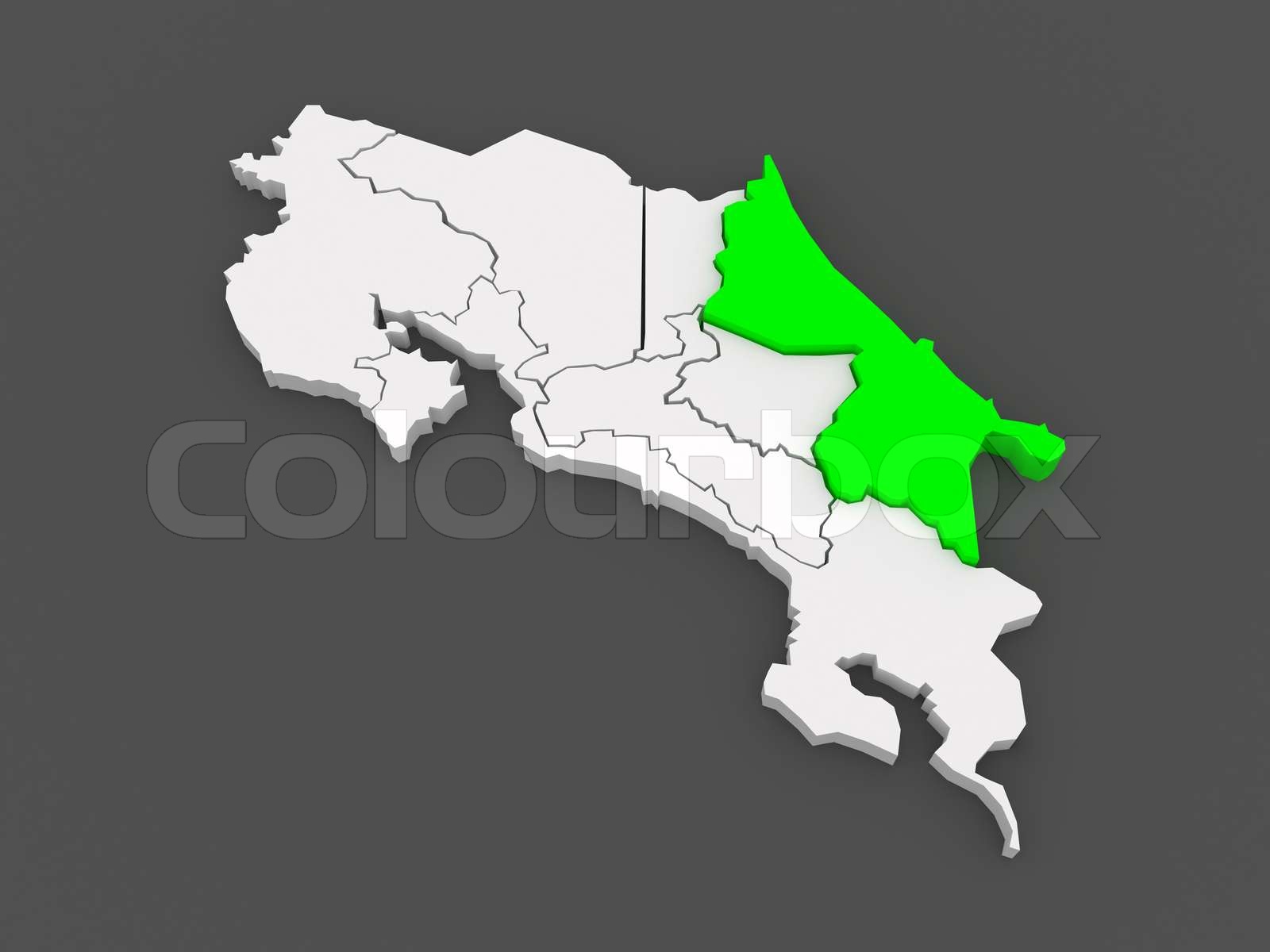 Map of Limon. Costa Rica. | Stock image | Colourbox