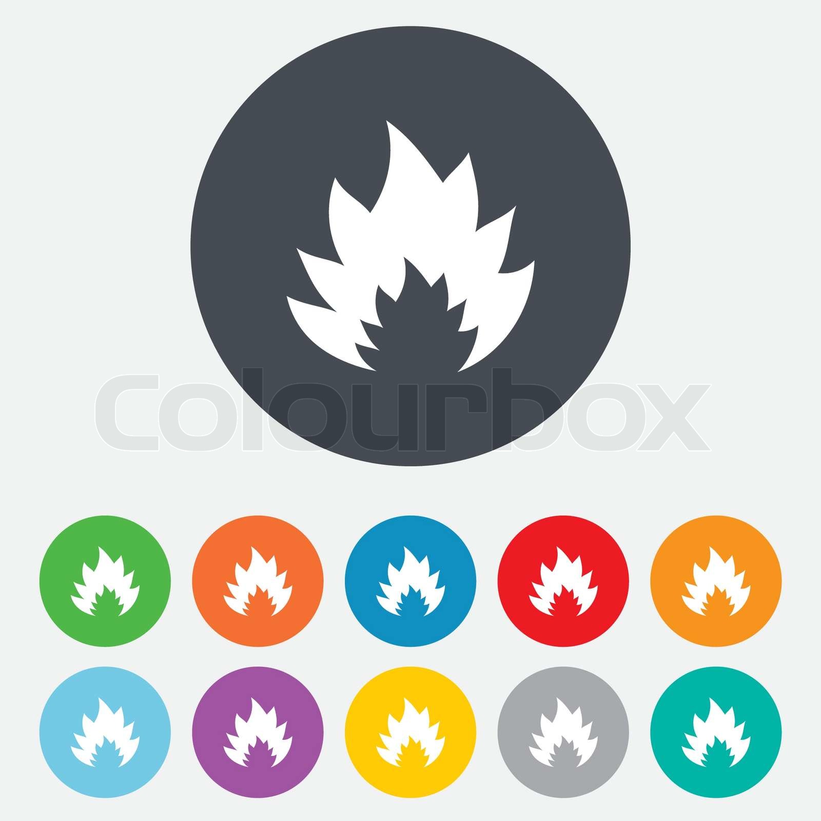 Fire flame sign icon. Heat symbol. | Stock vector | Colourbox