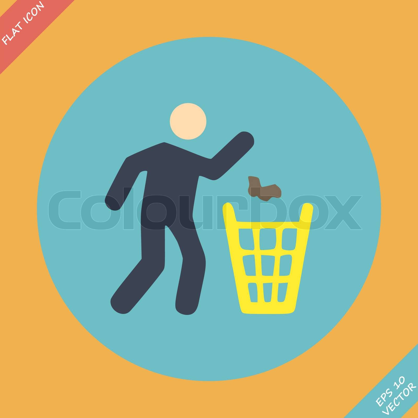 Littering sign icon - vector illustration. Flat | Stock vector | Colourbox